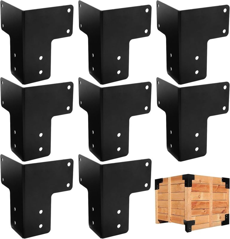 Corner Mount Metal Workbench Brackets 8Pcs Black Powder Coated For Deck ...