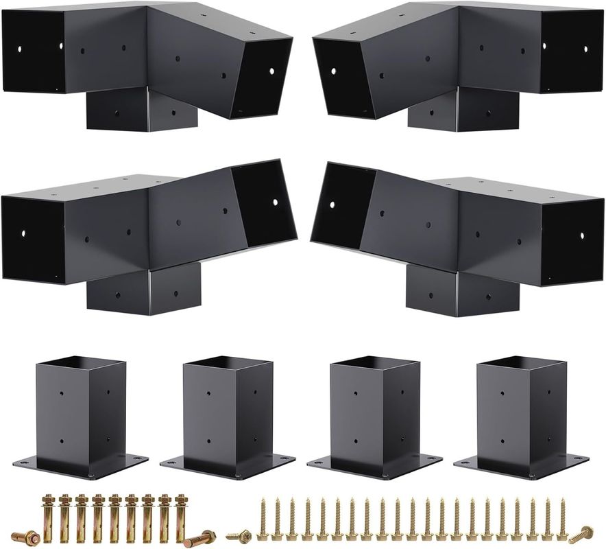 15° Slanted Roof Brackets 75° Pergola Corner Bracket with Post Base ...