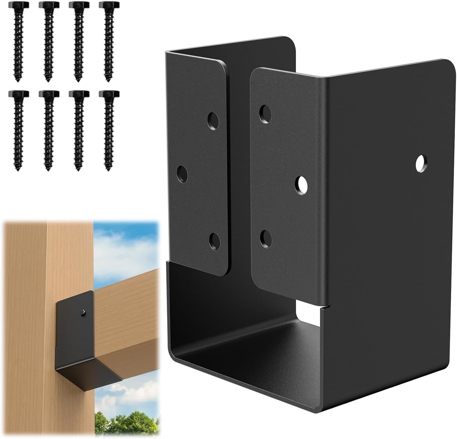 Outdoor Concealed Flange Joist Bracket Q235B Steel Powder Coated For ...