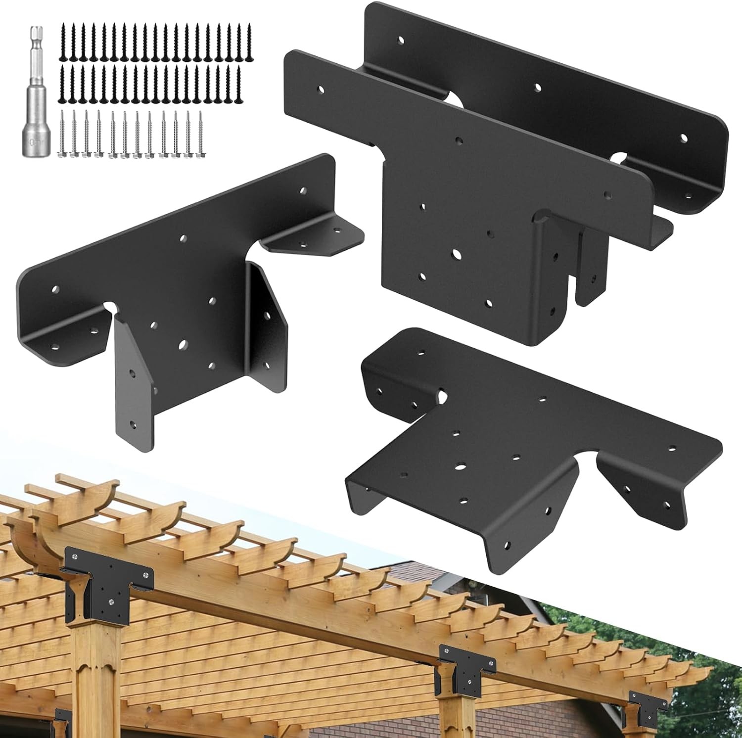 Heavy Duty Pergola Brackets Adjustable Pergola Brackets 4x4 Fence Post ...